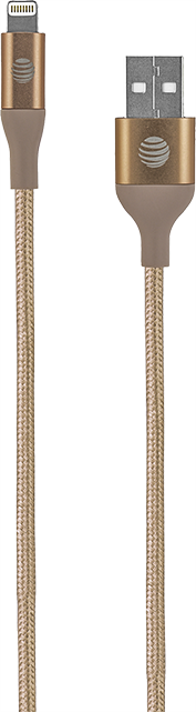 AT&T Braided 4 FT Lightning Cable - Gold Gold from AT&T