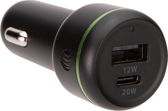 AT&T Dual Port 32W Power Delivery Bullet Car Charger (USB-C + USB-A) - AT&T