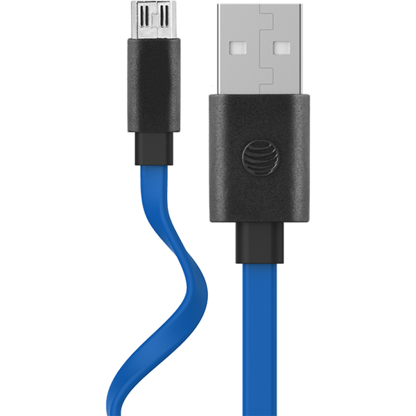 AT&T Blue Flat Charge Sync Cable Micro Blue from AT&T