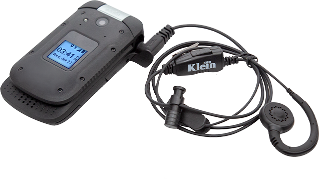 Klein Black CURL Wired PTT Headset for XP3 Black from AT&T