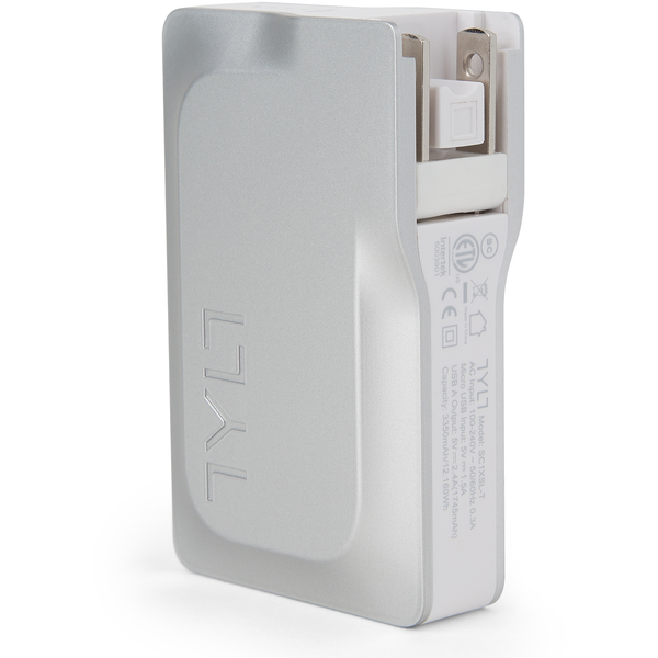 Tylt Silver 1.5X Smart Charger 3350 mAh 2.4A Micro Battery with AC ...