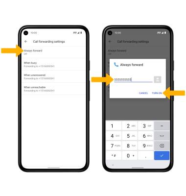 Google Pixel 4a 5G / Pixel 5 (GD1YQ/G025E) - Call Forwarding - AT&T