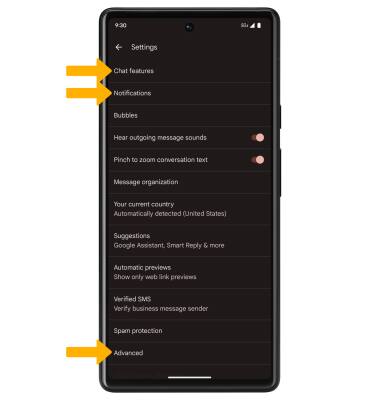 Google Pixel 6 (G9S9B) - Messaging Settings - AT&T
