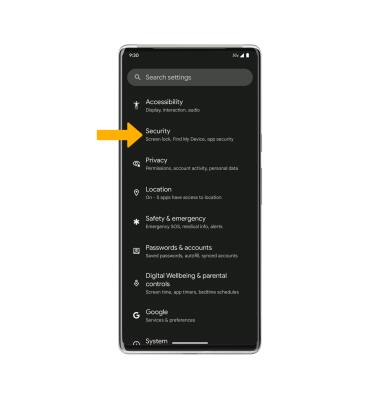 Google Pixel 6 Pro (G8V0U) - Secure My Device - AT&T