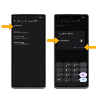 Google Pixel 7 (GQML3) - Call Forwarding - AT&T