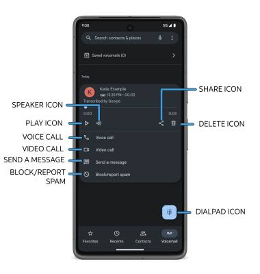 Google Pixel 7 (GQML3) - Access Voicemail - AT&T