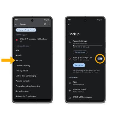 Google Pixel 7 (GQML3) - Back up & Restore with Google - AT&T