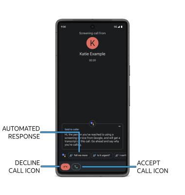 Google Pixel 7 (GQML3) - Call Screen - AT&T