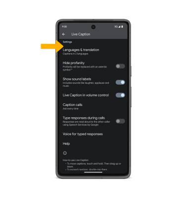 Google Pixel 7 (GQML3) - Live Translate - AT&T