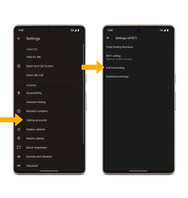 Google Pixel 7 Pro (GE2AE) - Call Forwarding - AT&T