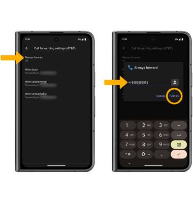 Google Pixel Fold (G9FPL) - Call Forwarding - AT&T