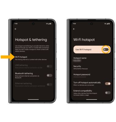 Google Pixel Fold (G9FPL) - Mobile Hotspot - AT&T