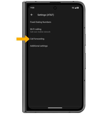 Google Pixel Fold (G9FPL) - Call Forwarding - AT&T