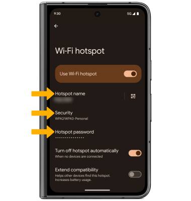 Google Pixel Fold (G9FPL) - Mobile Hotspot - AT&T