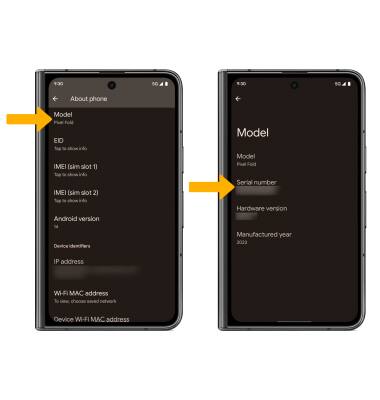 Google Pixel Fold (G9FPL) - Find IMEI, Phone & Serial Number - AT&T