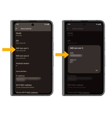 Google Pixel Fold (G9FPL) - Find IMEI, Phone & Serial Number - AT&T