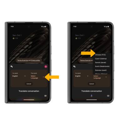 Google Pixel Fold (G9FPL) - Live Translate - AT&T