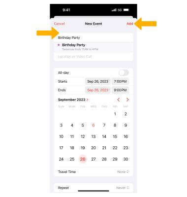 Apple iPhone 15 Pro Max - Calendar - AT&T