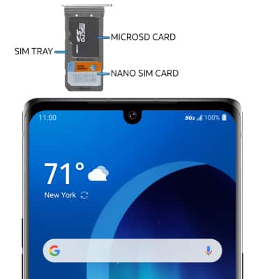 LG Velvet 5G (LM-G900UM) - Insert or Remove SIM & Memory Card - AT&T