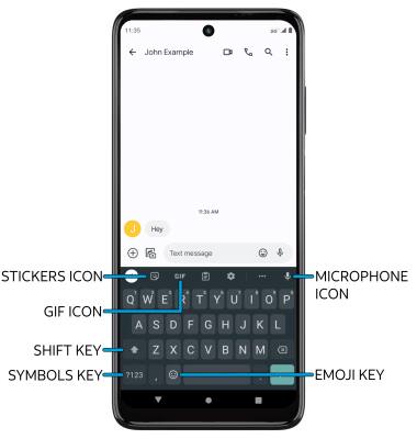 Motorola moto g 5G - 2022 (XT2213-2) - Keyboard & Typing - AT&T