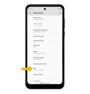 Motorola moto g POWER (XT2165-2) - Find IMEI, Phone & Serial Number - AT&T