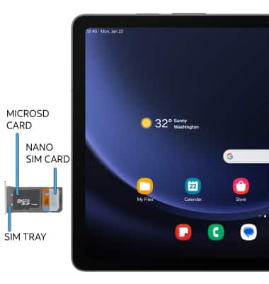 Samsung Galaxy Tab S9 FE 5G (SM-X518U) - Insert or Remove SIM & Memory ...