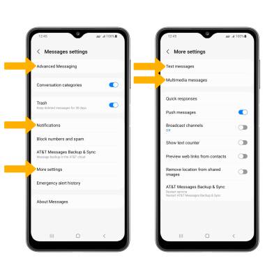 Samsung Galaxy A32 5G (SM-A 326U) - Messaging Settings - AT&T
