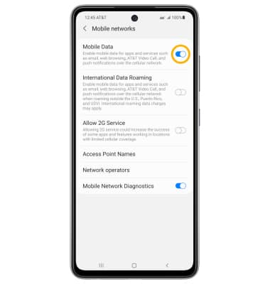 Samsung Galaxy A52 5G (SM-A526U) - Signal & Cellular Data - AT&T