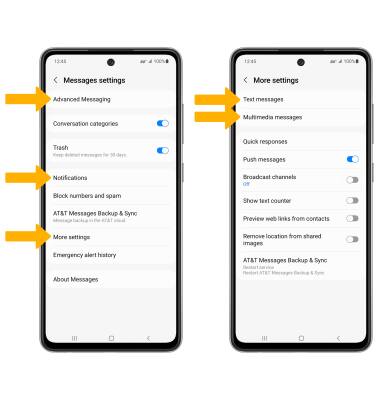 Samsung Galaxy A52 5G (SM-A526U) - Messaging Settings - AT&T