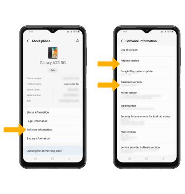 Samsung Galaxy A23 5G (SM-A236U) - Software Version - AT&T