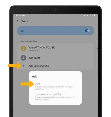 Samsung Galaxy Tab A7 Lite (SM-T227U) - User Accounts - AT&T