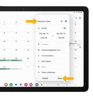 Samsung Galaxy Tab A9+ 5G (SM-X218U) - Calendar - AT&T