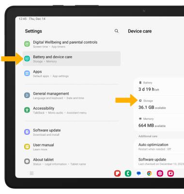 Samsung Galaxy Tab A9+ 5G (SM-X218U) - Available Storage - AT&T