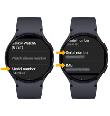 Samsung Galaxy Watch6 (SM-R935U/SM-R945U) - Find IMEI, Model & Serial Number - AT&T