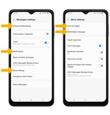 Samsung Galaxy A13 5G (SM-A136U) - Messaging Settings - AT&T