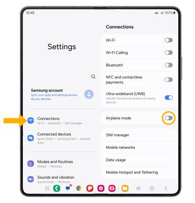 Samsung Galaxy Z Fold5 (SM-F946U) - Airplane Mode - AT&T