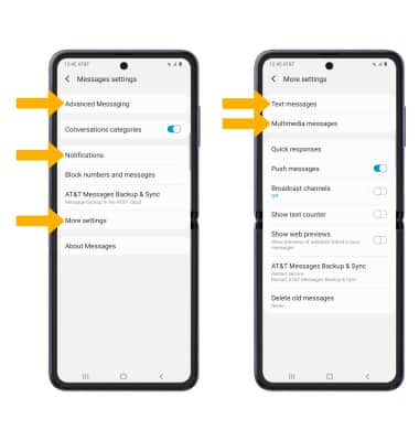 Samsung Galaxy Z Flip (SMF700U) - Messaging Settings - AT&T