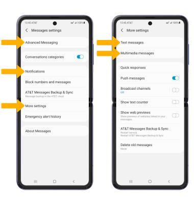 Samsung Galaxy Z Flip 5G (SM-F707U) - Messaging Settings - AT&T