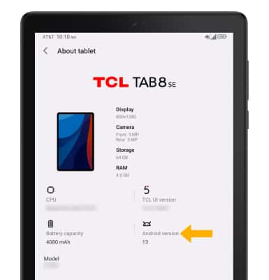 TCL TAB 8 SE (9136R) - Software Version - AT&T