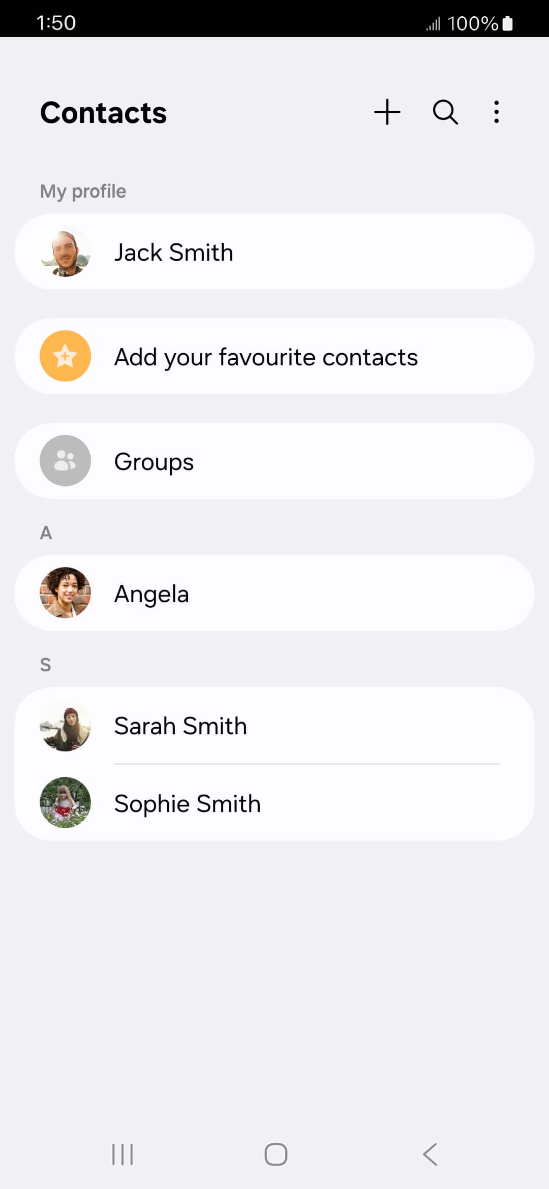 Samsung Galaxy S26 Plus - Syncing account contacts - AT&T