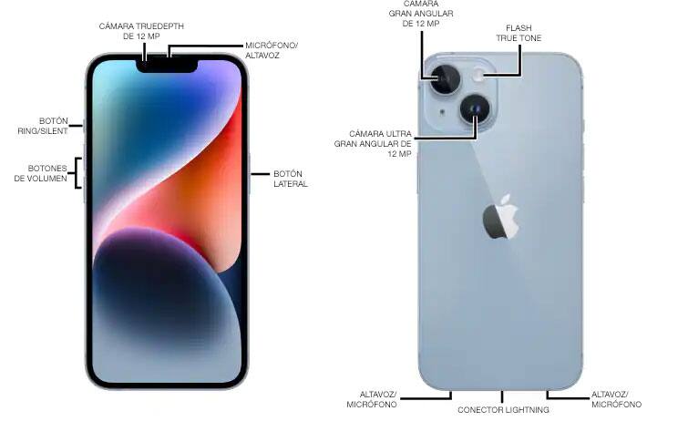 Diagrama del Apple iPhone 14 - Ayuda con los dispositivos de AT&T