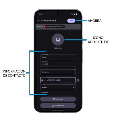 Google Pixel 9 Pro / Pixel 9 Pro XL (GR83Y/GGX8B) - Contactos - AT&T