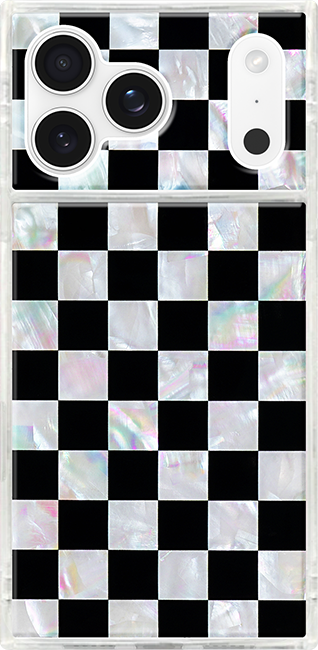 FLAUNT SQUARE Mother of Pearl Checkered MagSafe Case - iPhone 17 Pro ...