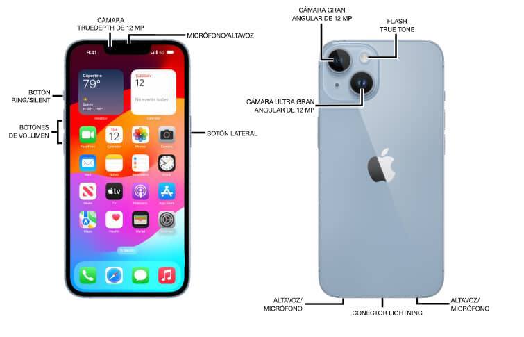 Diagrama del Apple iPhone 14 - Ayuda con los dispositivos de AT&T