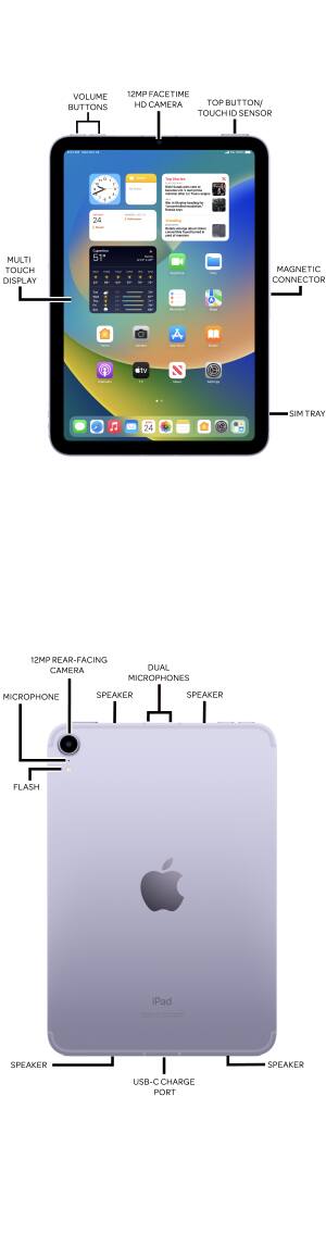 Apple iPad mini (6th Gen) Diagram - AT&T Device Support