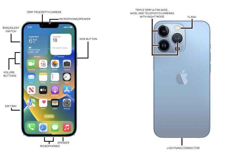 Apple iPhone 13 Pro Diagram - AT&T Device Support