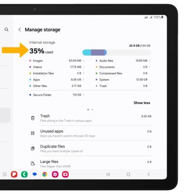 Samsung Galaxy Tab A9+ 5G (SM-X218U) - Available Storage - AT&T
