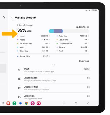 Samsung Galaxy Tab A9+ 5G (SM-X218U) - Available Storage - AT&T