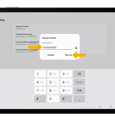 Samsung Galaxy Tab S10+ (SM-X828U) - Call Forwarding - AT&T