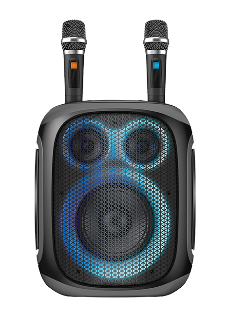 AT&T Essentials 120W Karaoke Bluetooth Speaker with Two Wireless ...